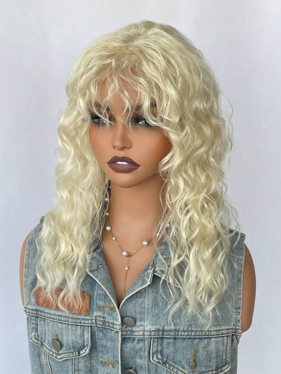 Natural Messy Medium Length Curly Hair, Synthetic Wig, Suitable For ...