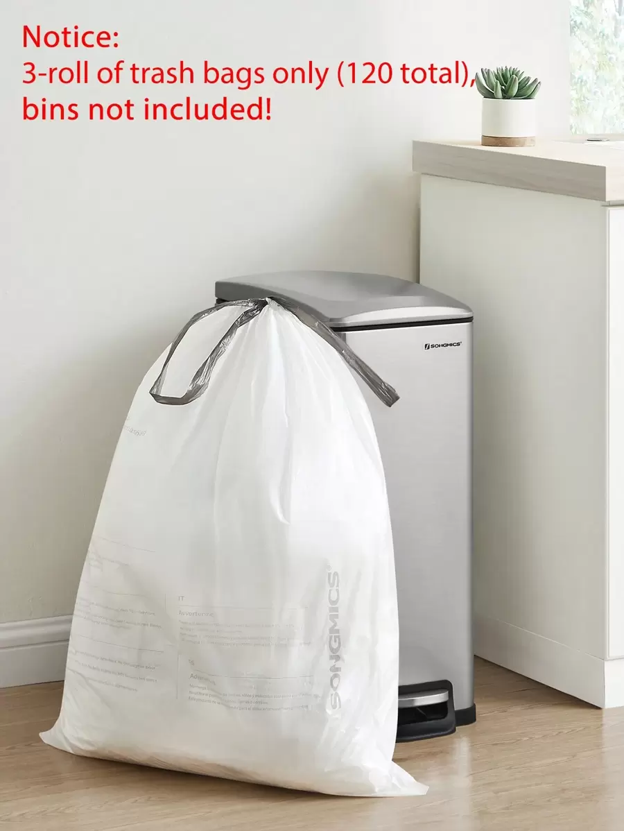 SONGMICS Kitchen Trash Can, 10.5 Gallon (40L) Garbage Can, Large Step Trash Bin with Lid ...