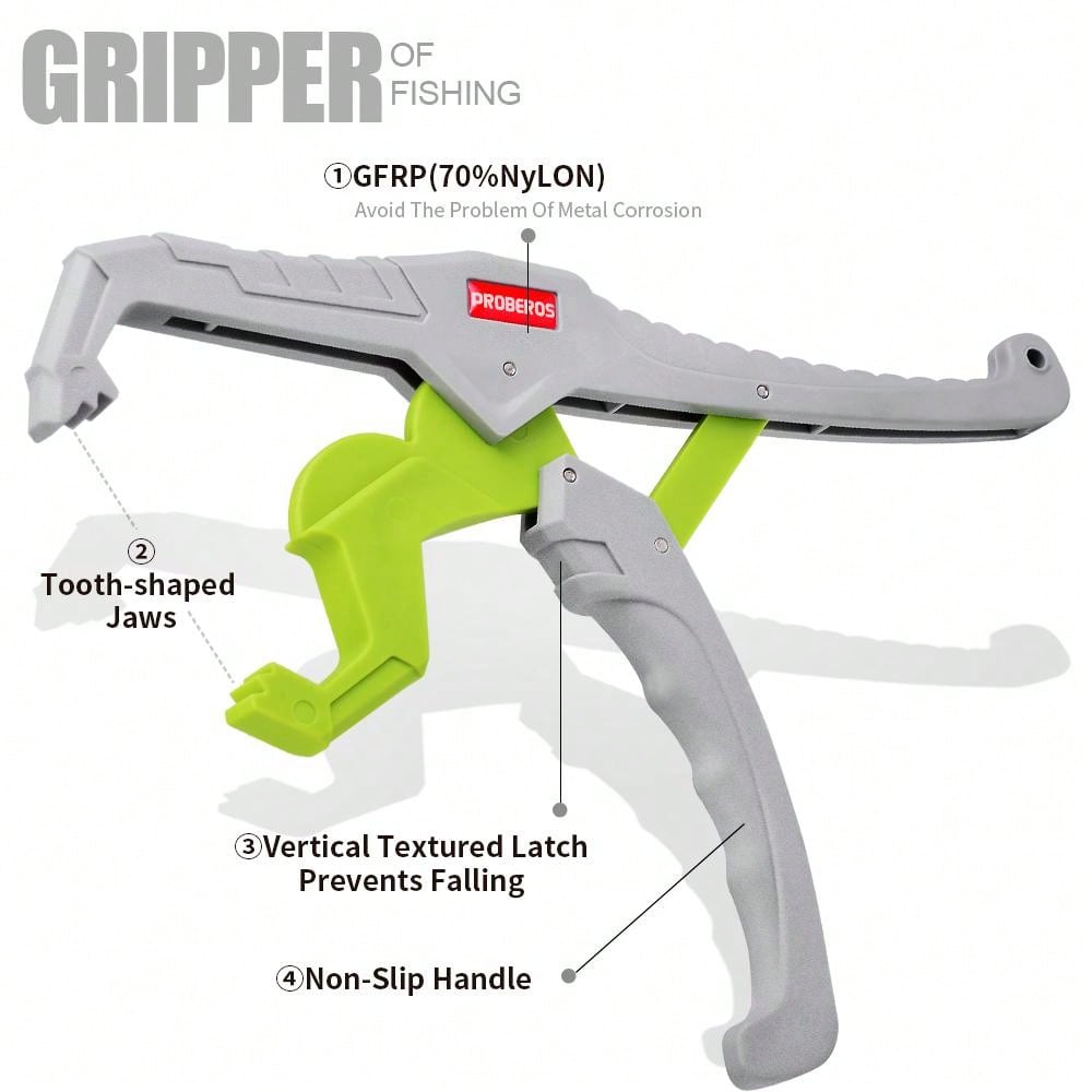 PROBEROS Fishing Gripper 24cm Glass Fiber Fish Lip Grip 50kg Fish ...