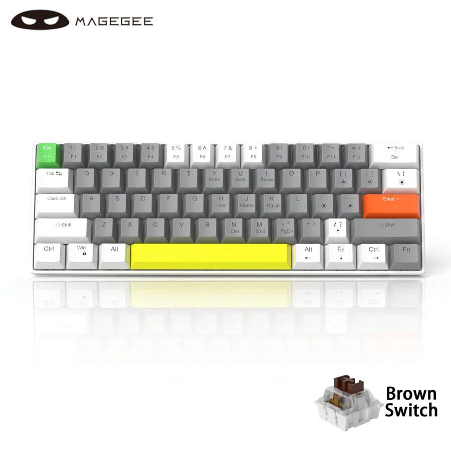 MageGee MK-Star61 Mini 60% Mechanical Keyboard 61 Keys Wired LED ...