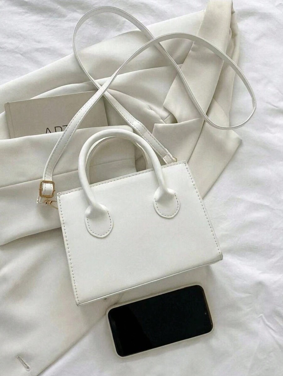 Minimalist Black Small Square Abg, All-Match Top Handle Purse, Classic ...