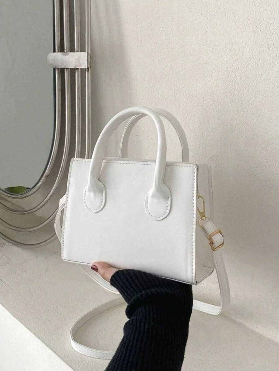 Minimalist Black Small Square Abg, All-Match Top Handle Purse, Classic ...