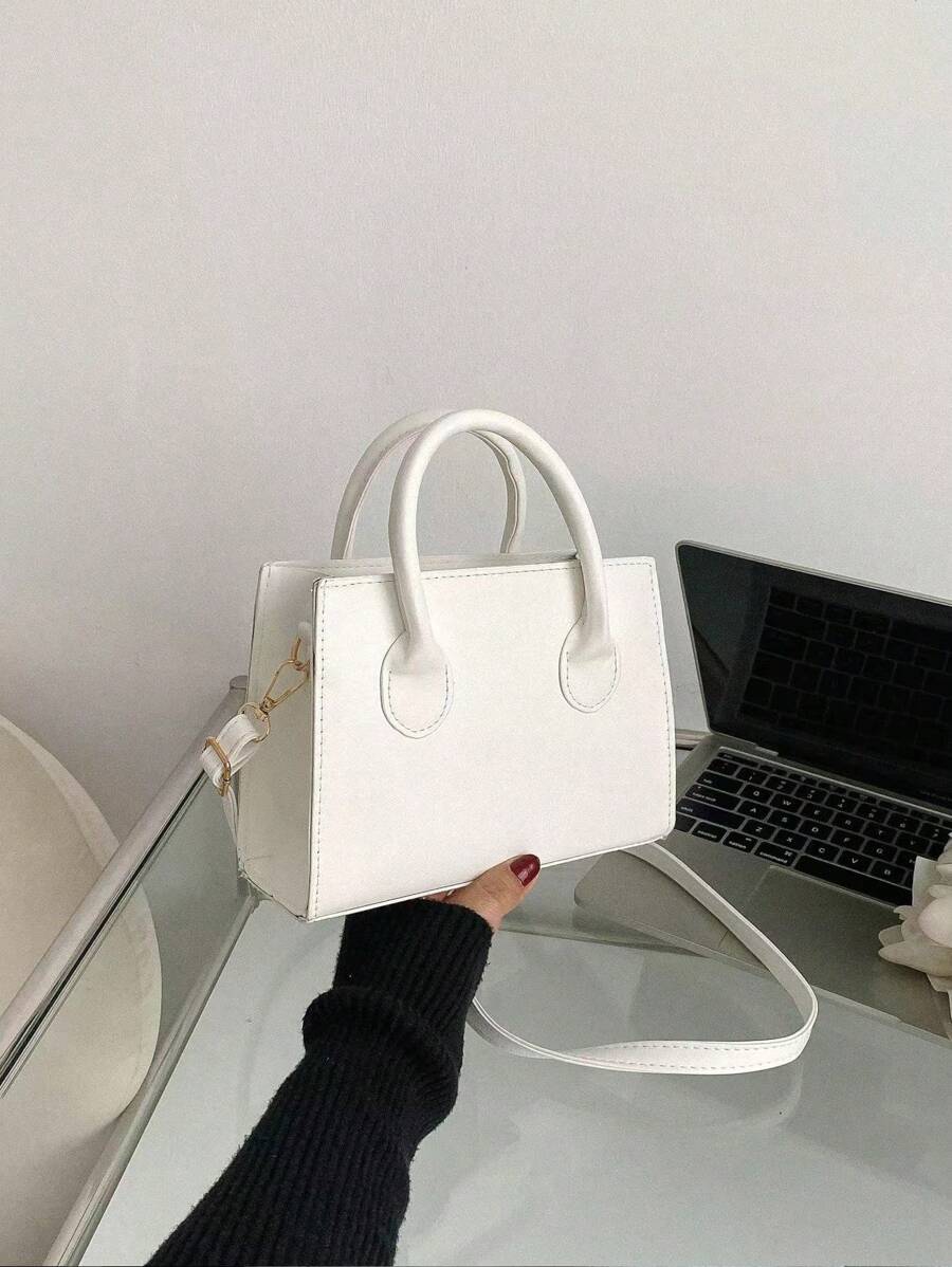 Minimalist Black Small Square Abg, All-Match Top Handle Purse, Classic ...