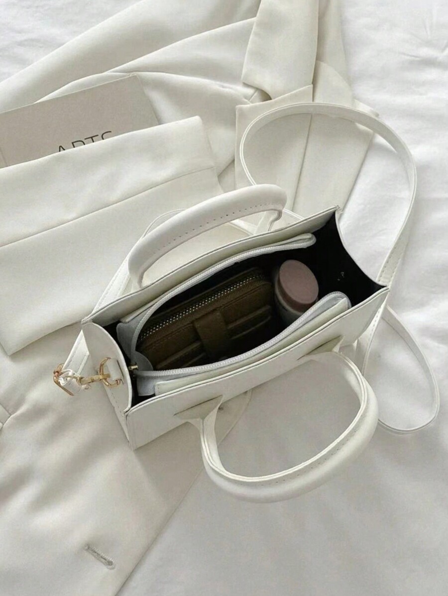 Minimalist Black Small Square Abg, All-Match Top Handle Purse, Classic ...