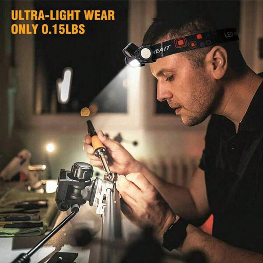 1/2pcs Rechargeable Headlamp, Lightweight Waterproof Wide Headband LED ...