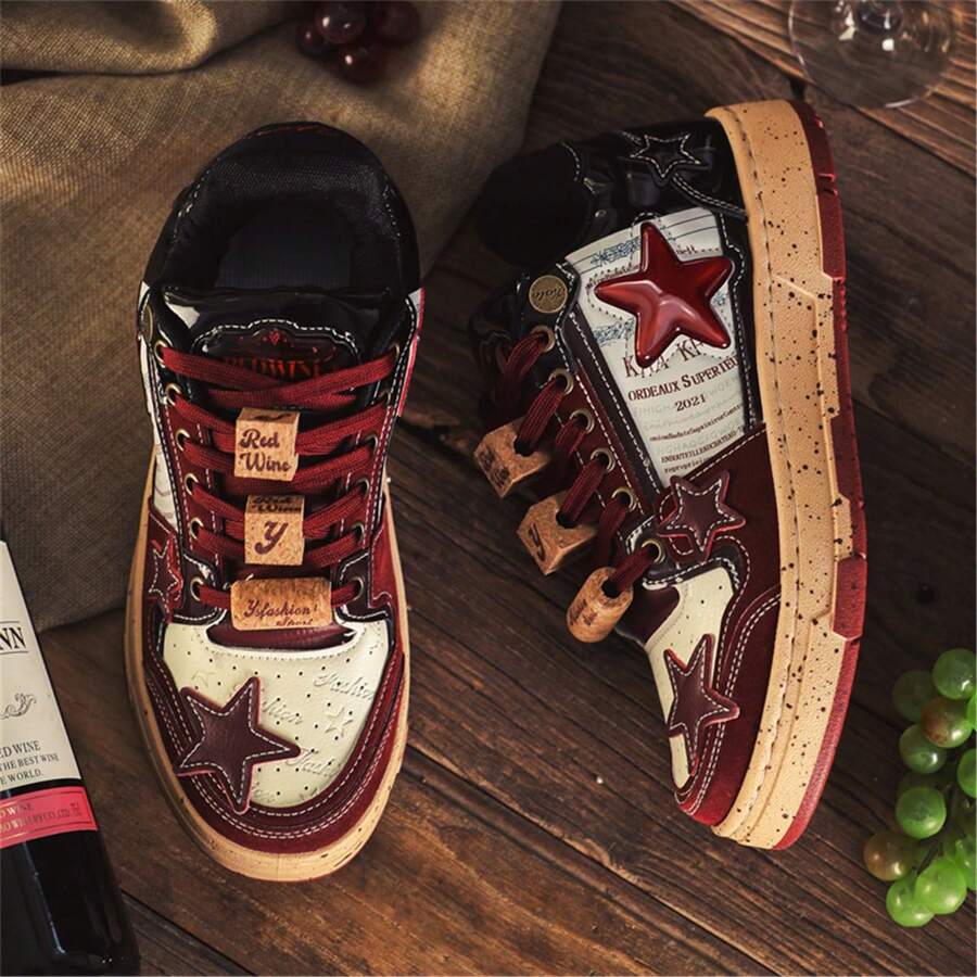 JONEY GREEN Red Wine Star Shoes National Design Co-Branded ...