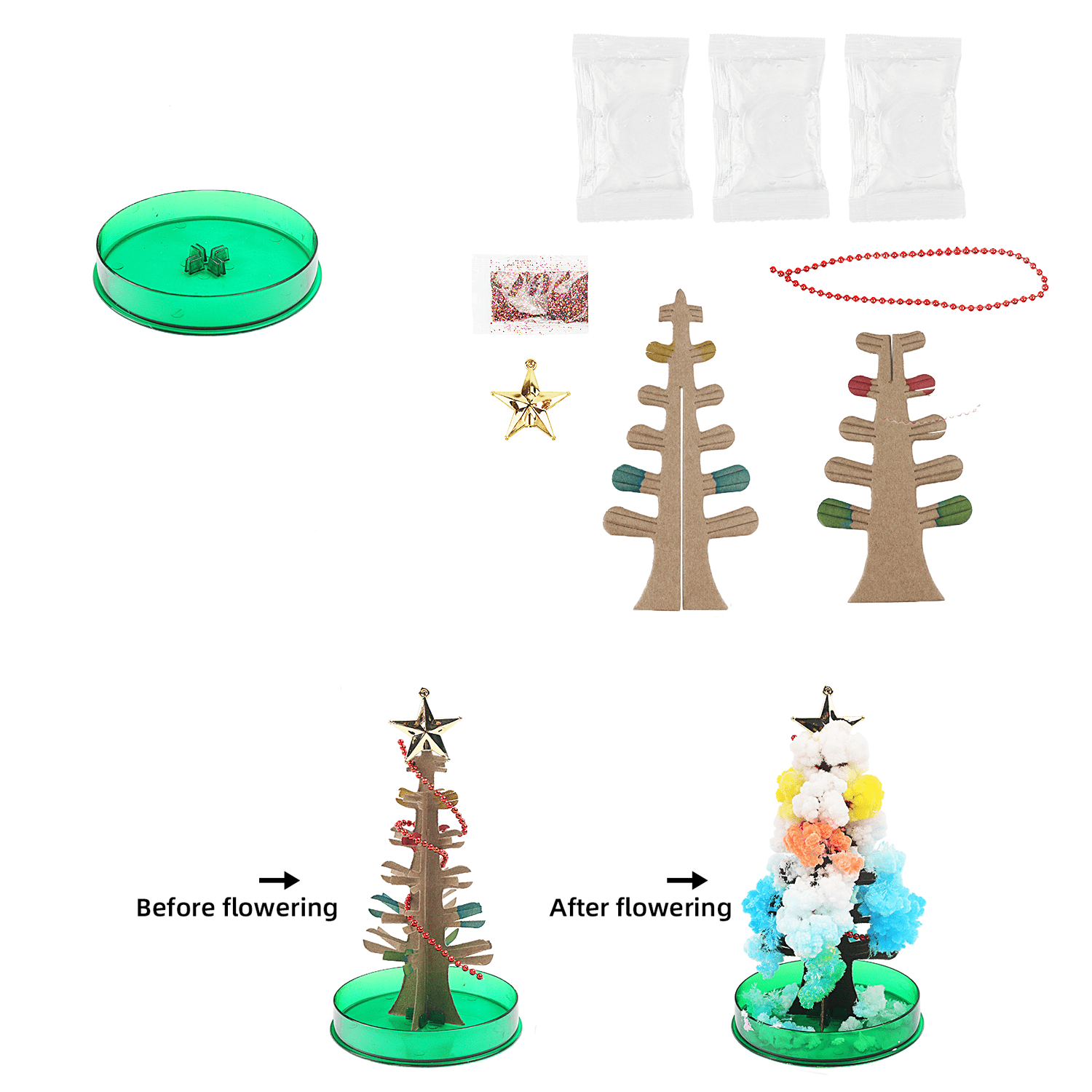Packet Of Paper Tree Blooming Christmas Toy- Magical Watering Growing ...