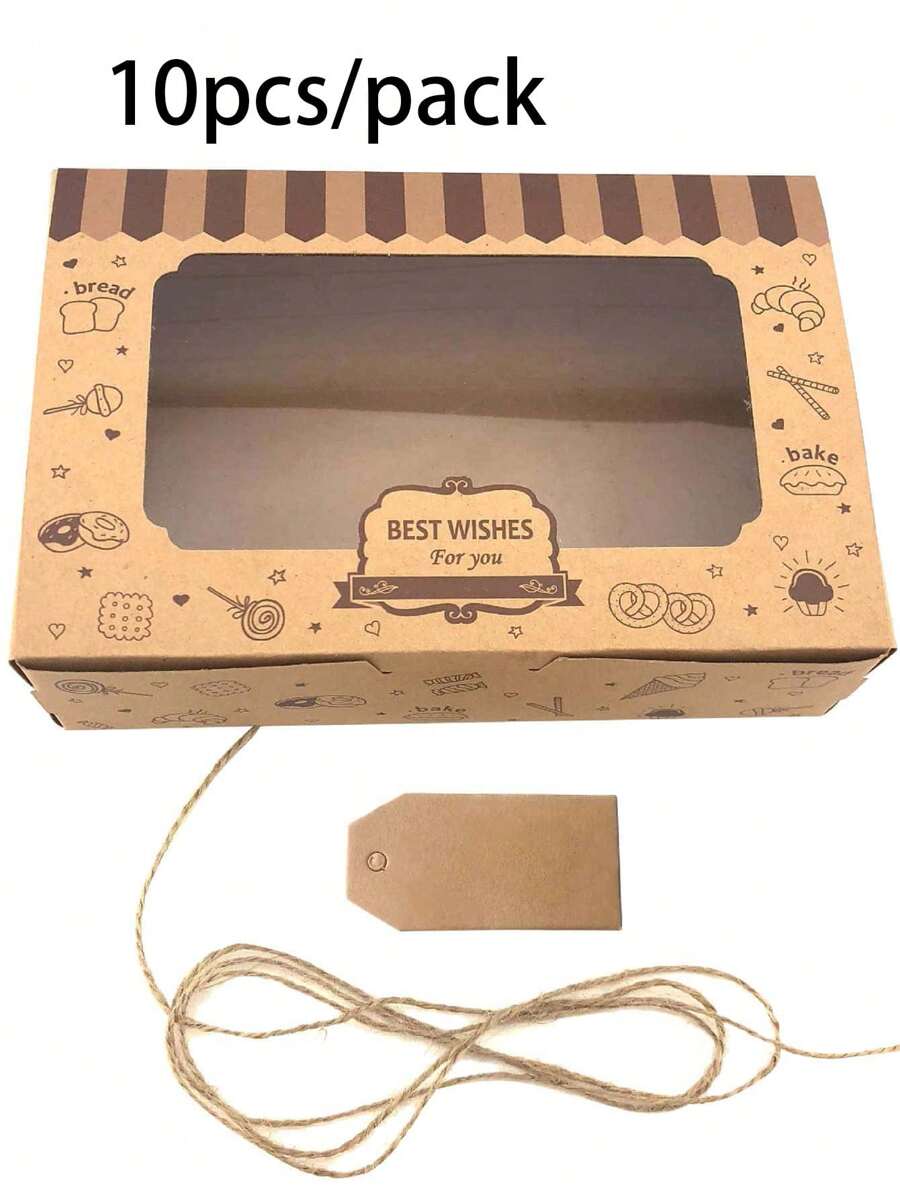 10pcs/Pack Candy & Biscuit Shaped Boxes With Rope, Hanging Tag ...