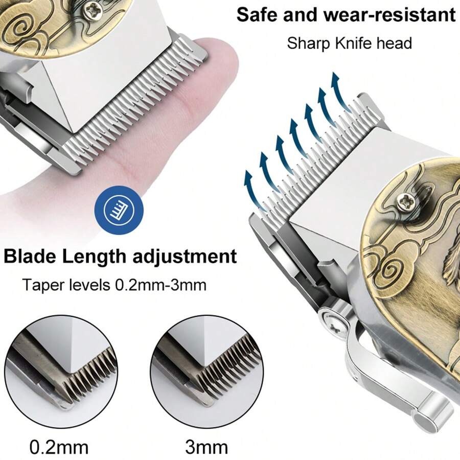 Full Metal Professional Hair Trimmer, Men's Beard Trimmer, Electric ...