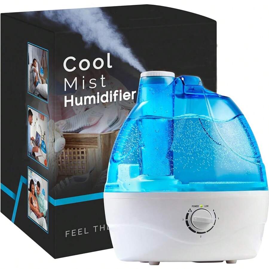 Cool Mist Humidifier - 2.2L Water Tank Quiet Ultrasonic Humidifiers for ...