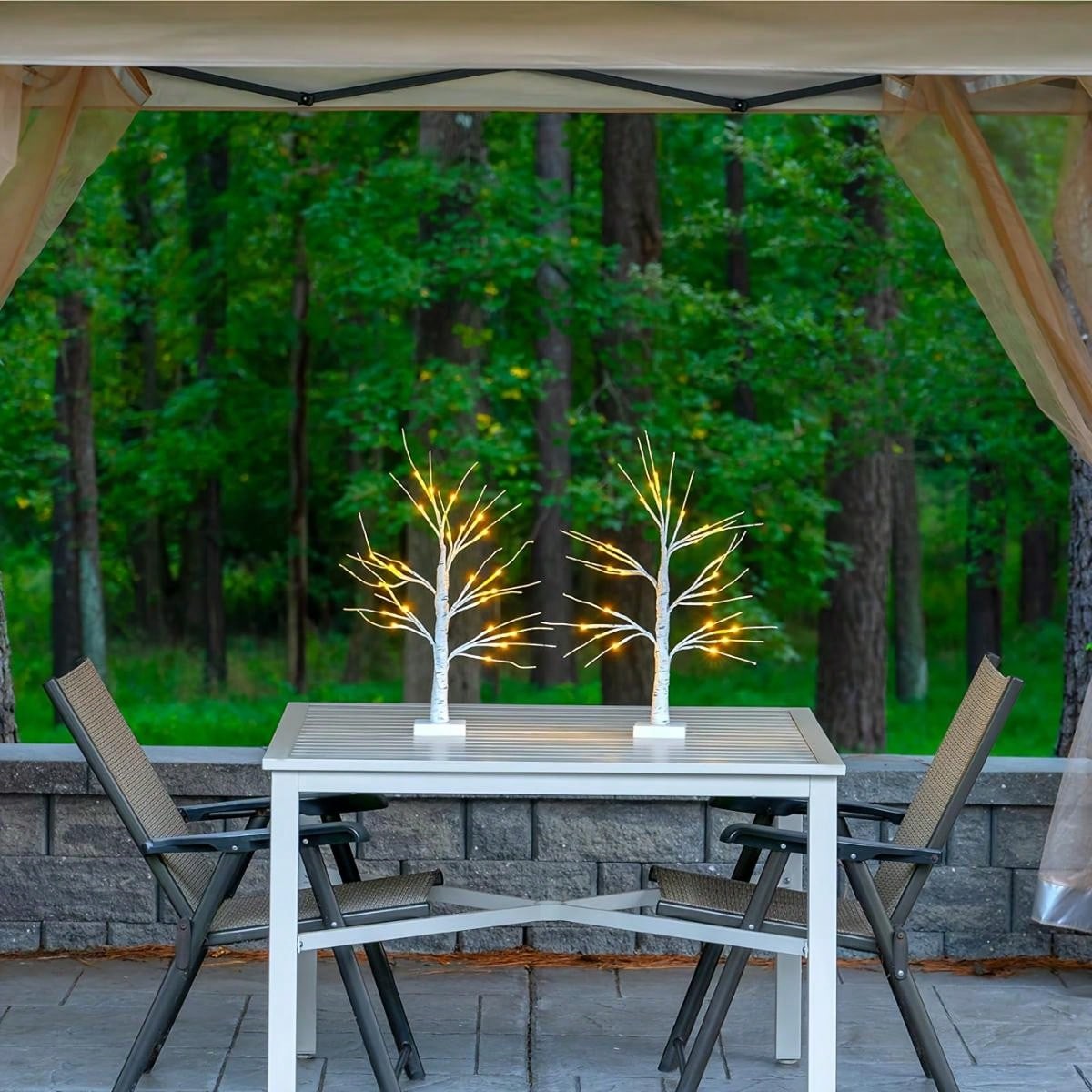 24 LED Flickering Trees, Elf Light Elf Tree Decoration, 23 Inch Birch ...