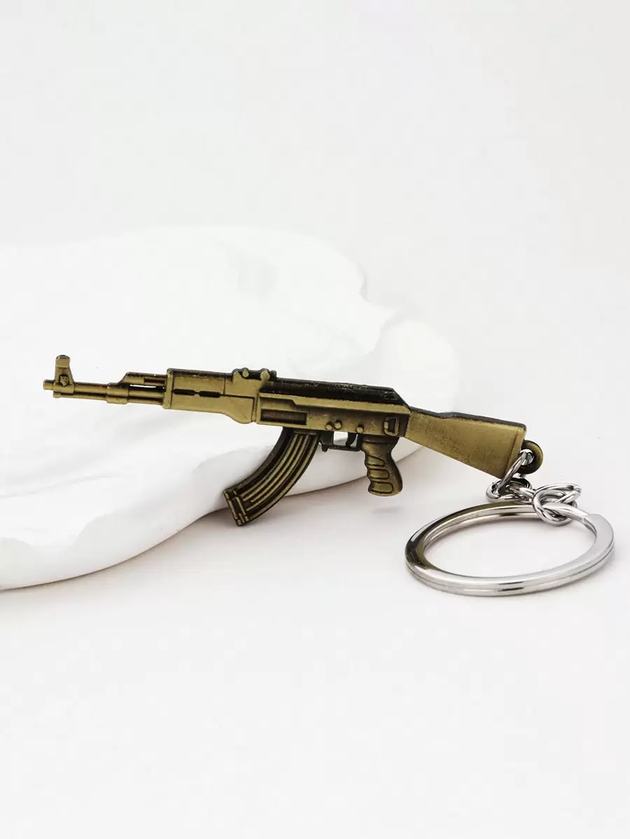1pc Creative Game-Inspired Submachine Gun Shaped Keychain Pendant For ...