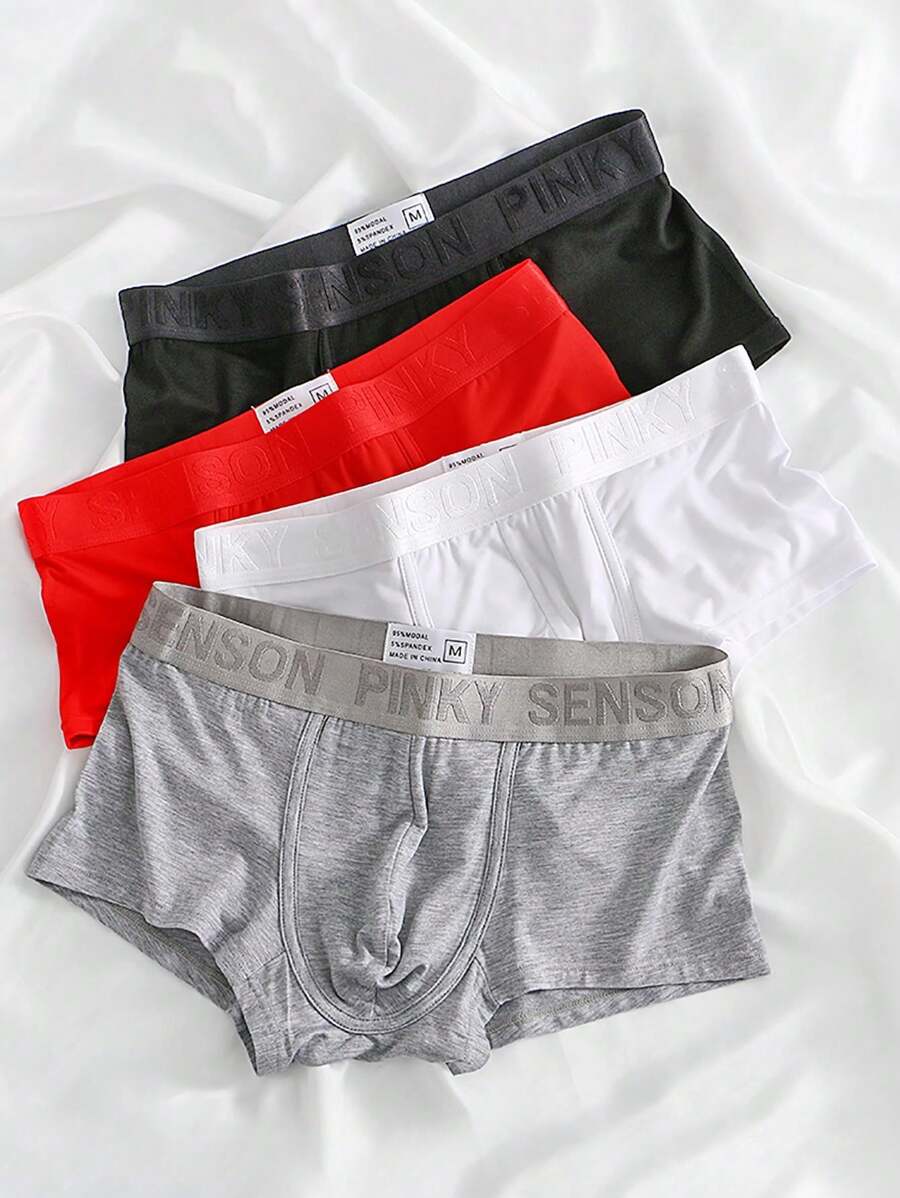 4 Pairs Of Men's Underwear Fashionable Boxer Briefs | SHEIN USA