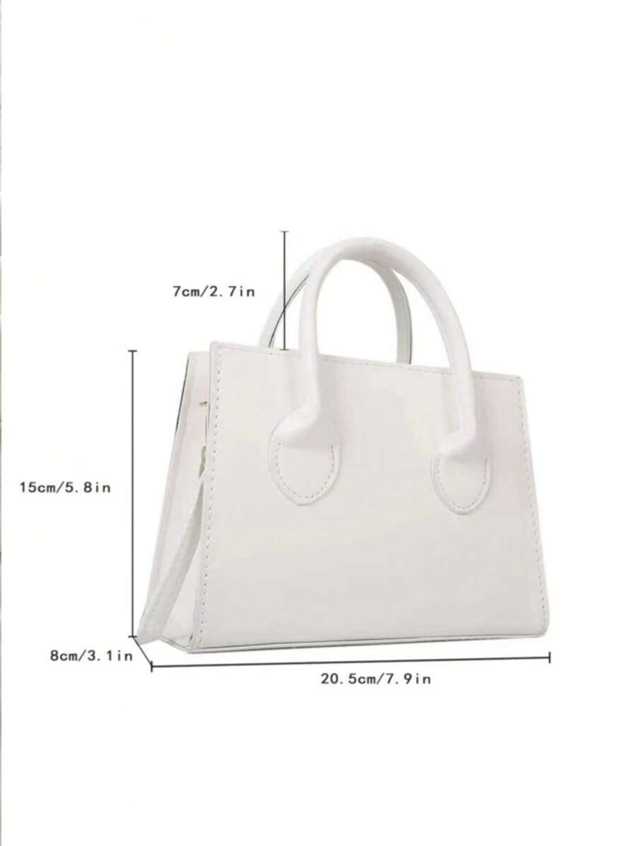 Minimalist Black Small Square Abg, All-Match Top Handle Purse, Classic ...