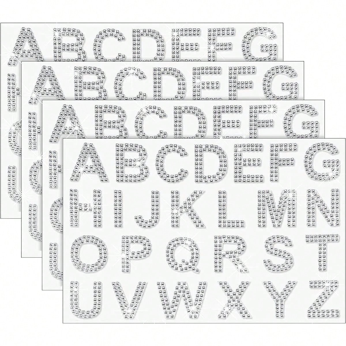 104 stuks Zilver Strass 26 Stickers 4 Glitter Zelfklevend Diamant ...