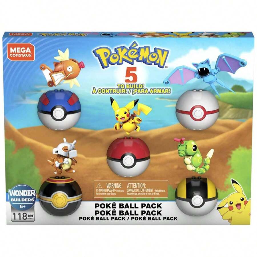 MEGA Construx Pokémon Pack 5 Pokeballs Bloques de construcción con ...