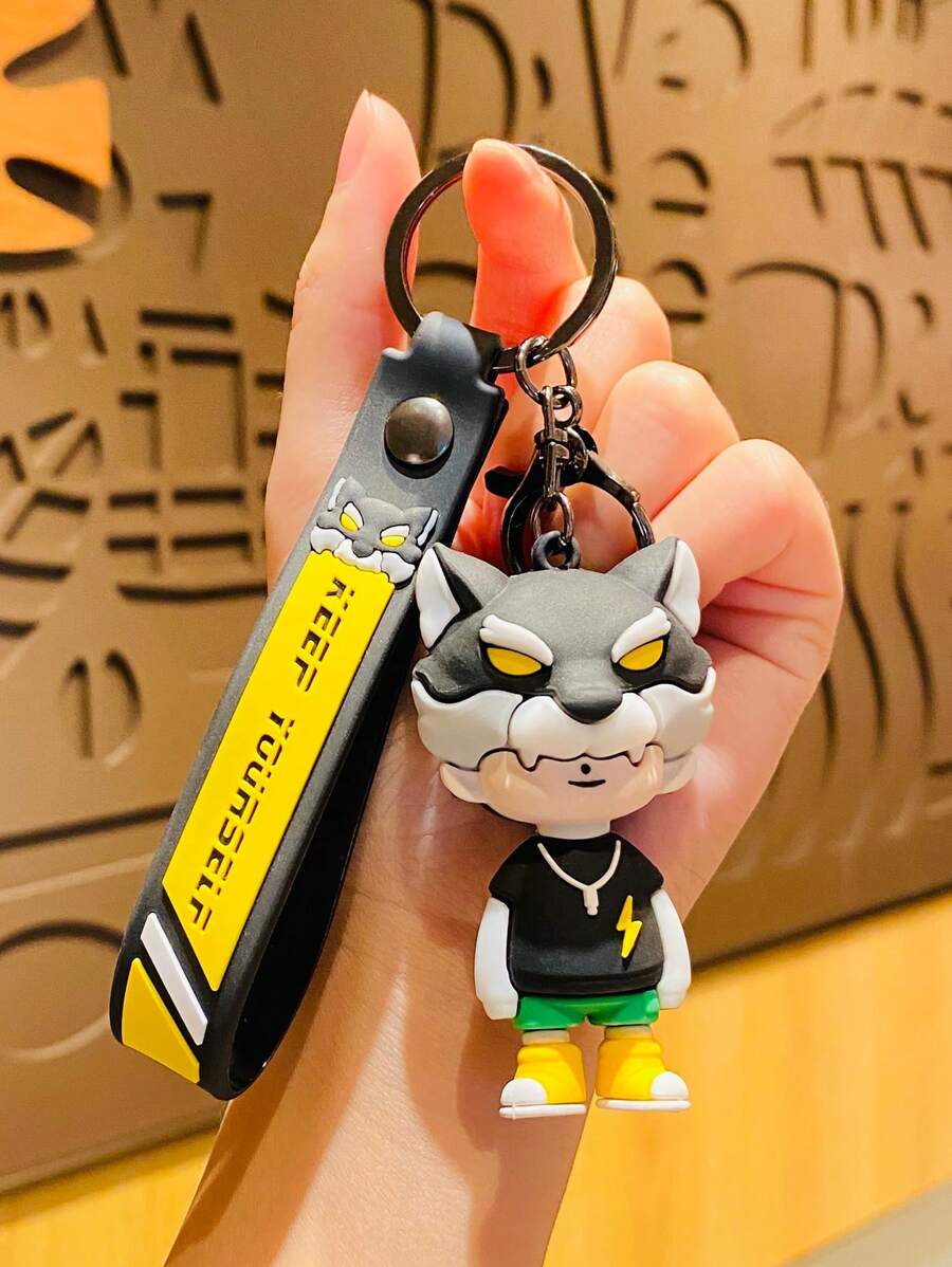 A Men'S Yellow Werewolf Hat Little Boy Keychain Pendant | SHEIN USA