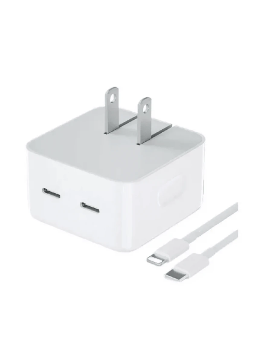 Power Adapter Charger Compatible With IPhone Two USB-C Ports 50W ...