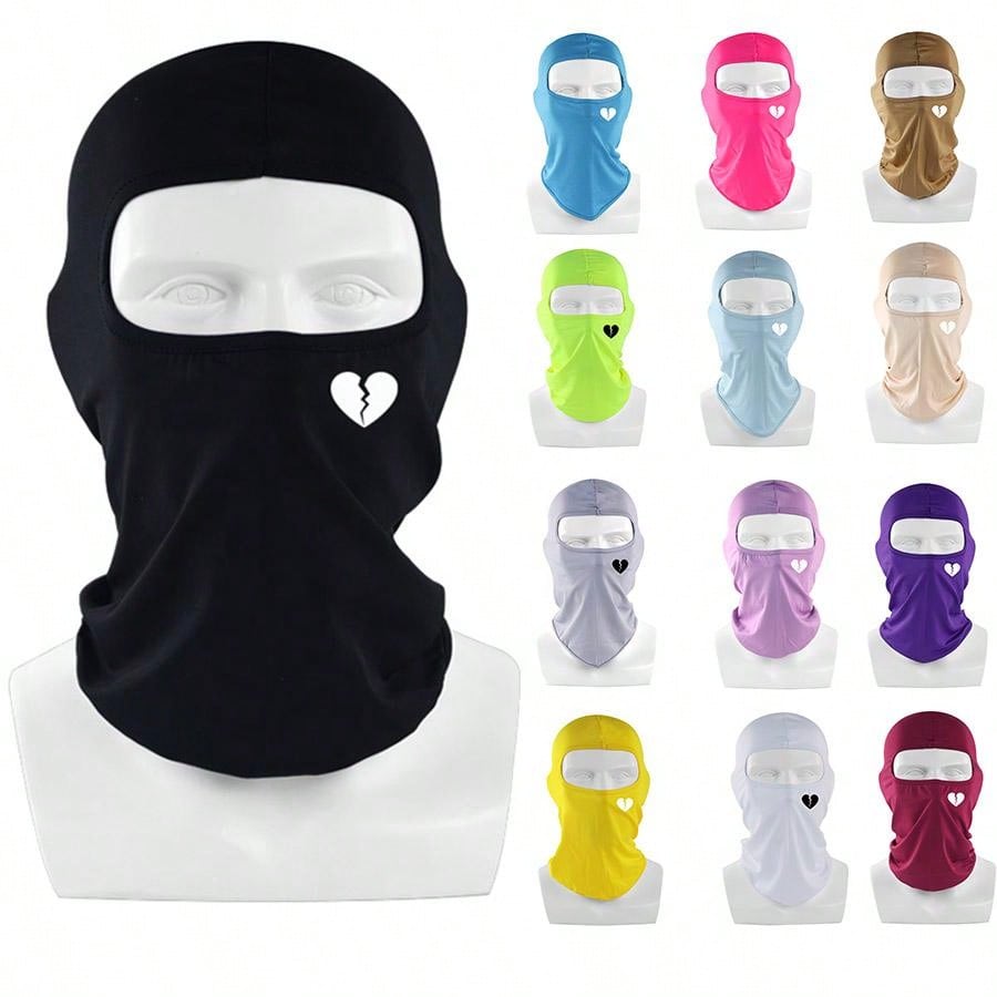 1pc Orange Heartbreak Balaclava Plain Colour Cheap Sports Breathable ...