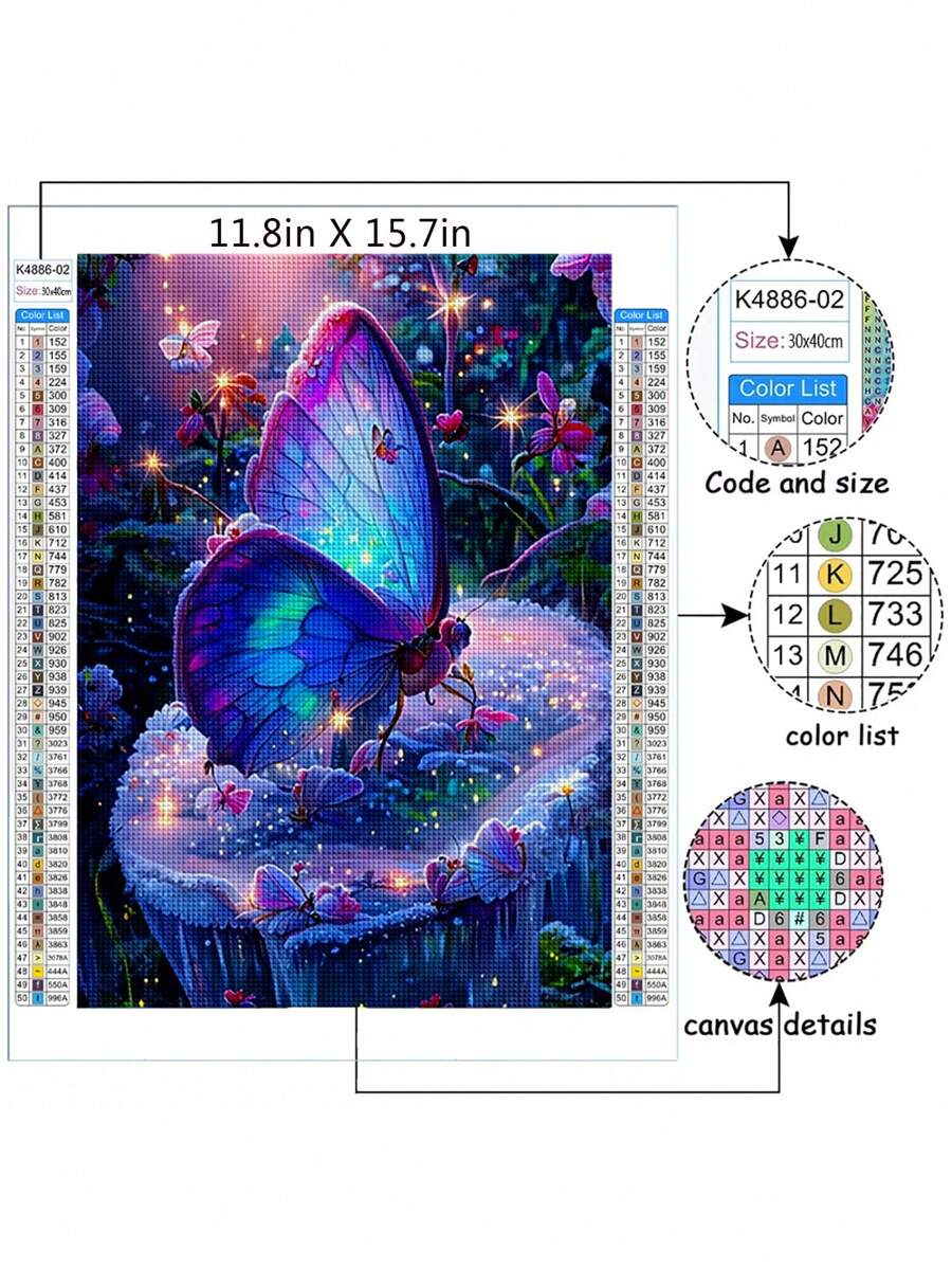 5d Acrylic Rhinestone Diamond Dotz Painting Kit Animal & Butterfly ...