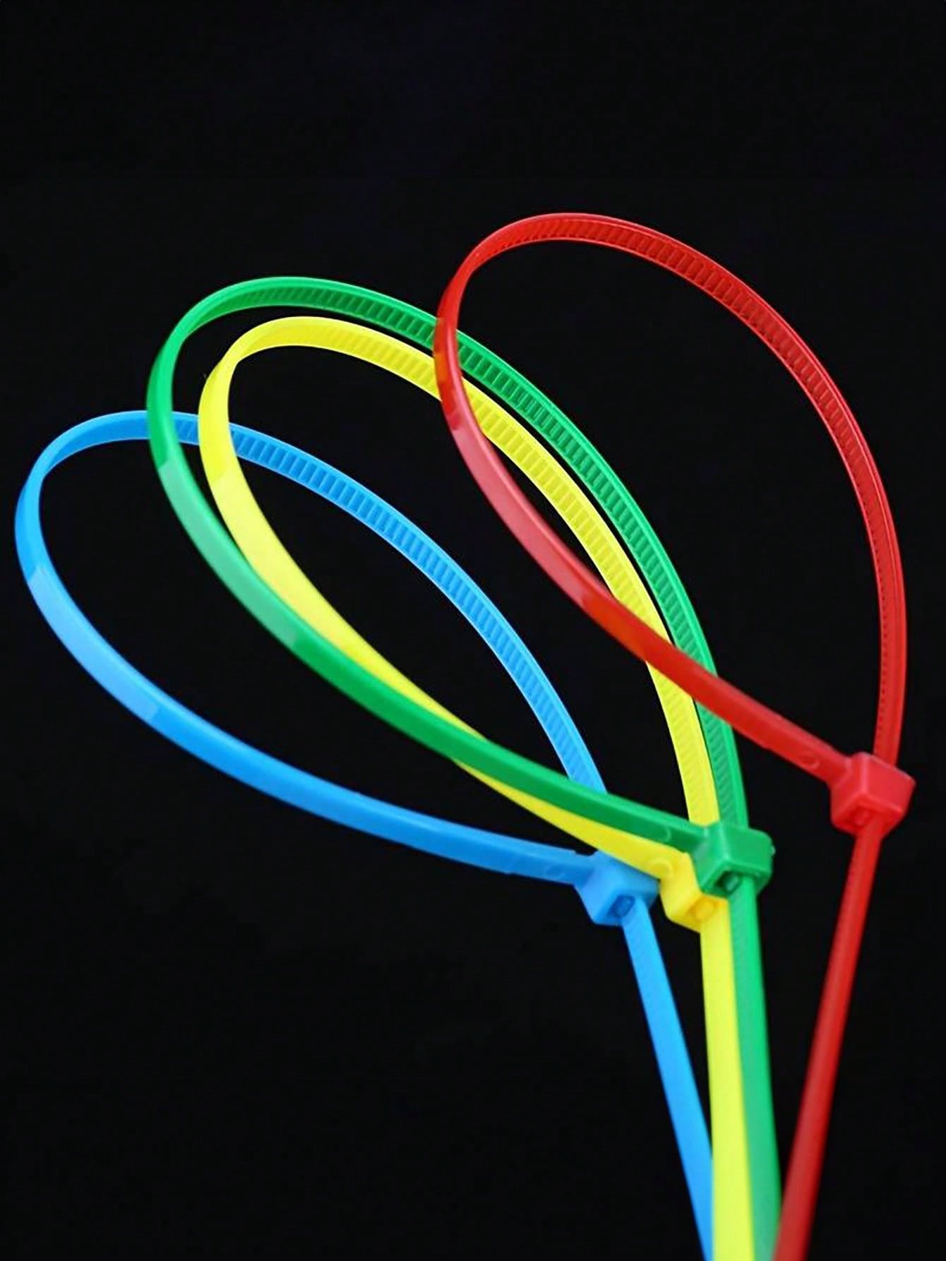 100 Pieces Of Colorful Nylon Cable Ties, Self-Locking Plastic Strong ...