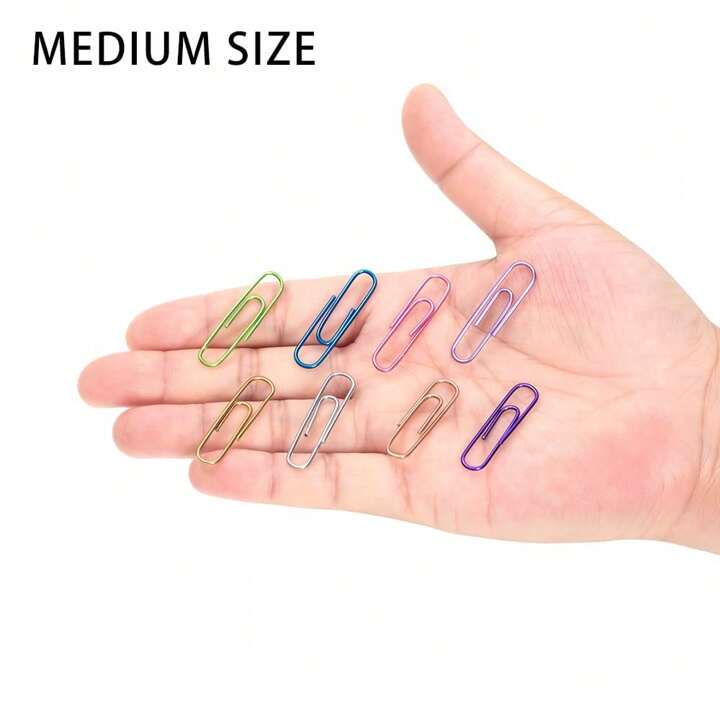Paper Clips, 100pcs Medium Size Colored Paper Clip, PaperClips Assorted ...