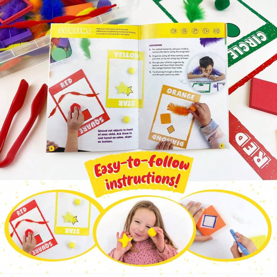 Sensory Fine Motor Kit In Colors And Shapes For Toddlers And Kids ...