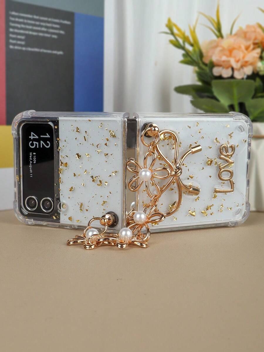 1pc Electroplated Metal Bowknot Style Foldable Phone Case With Metal ...