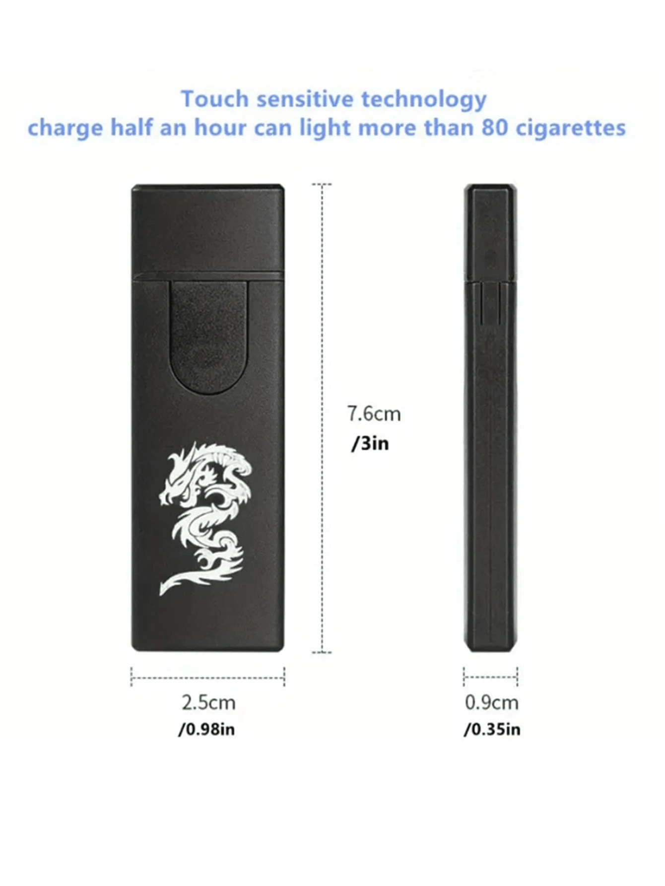 1pc Touch Sensing Portable Lighter, USB Rechargeable Flameless Lighter ...