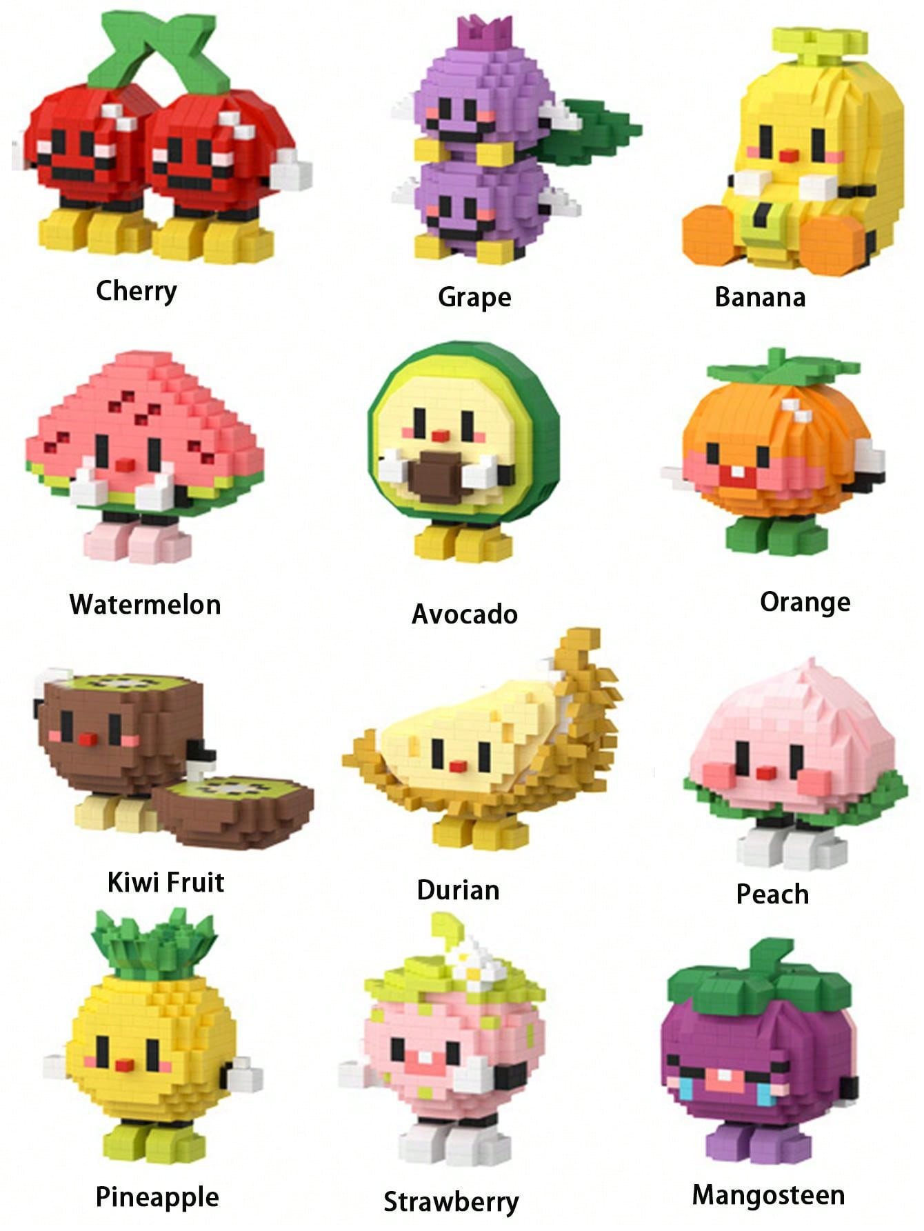 1 Box Of Fruit Party Mini Particle Building Blocks With Cute Cartoon ...