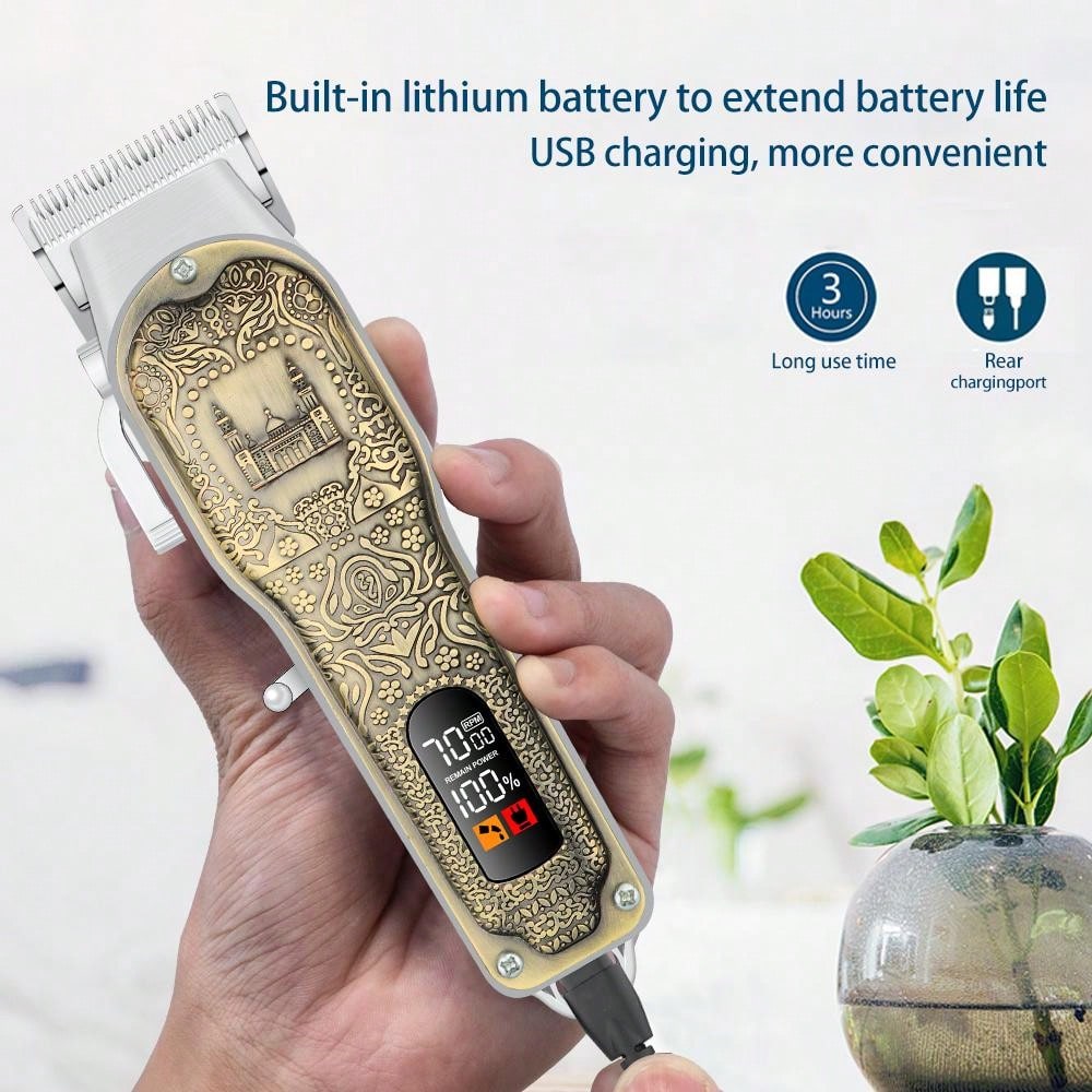 Retro Carved Electric Clipper Electric Hair Clipper Set, Metal Electric ...