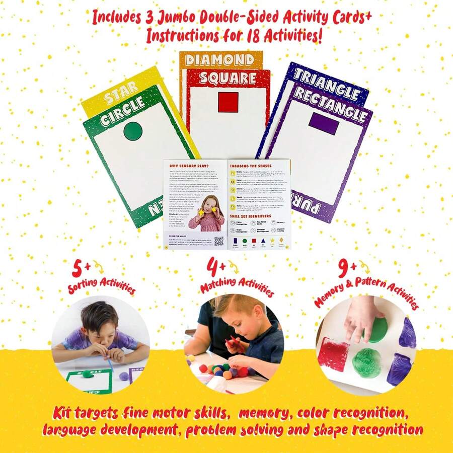 Sensory Fine Motor Kit In Colors And Shapes For Toddlers And Kids ...
