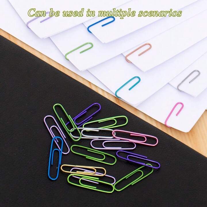 Paper Clips, 100pcs Medium Size Colored Paper Clip, PaperClips Assorted ...