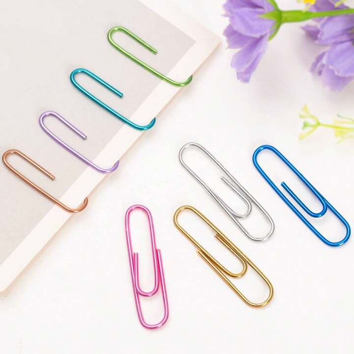 Paper Clips, 100pcs Medium Size Colored Paper Clip, PaperClips Assorted ...