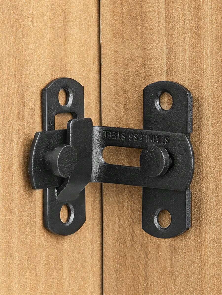 1pc Black Barn Door Latch Lock, 90 Degree Stainless Steel Door Latch ...