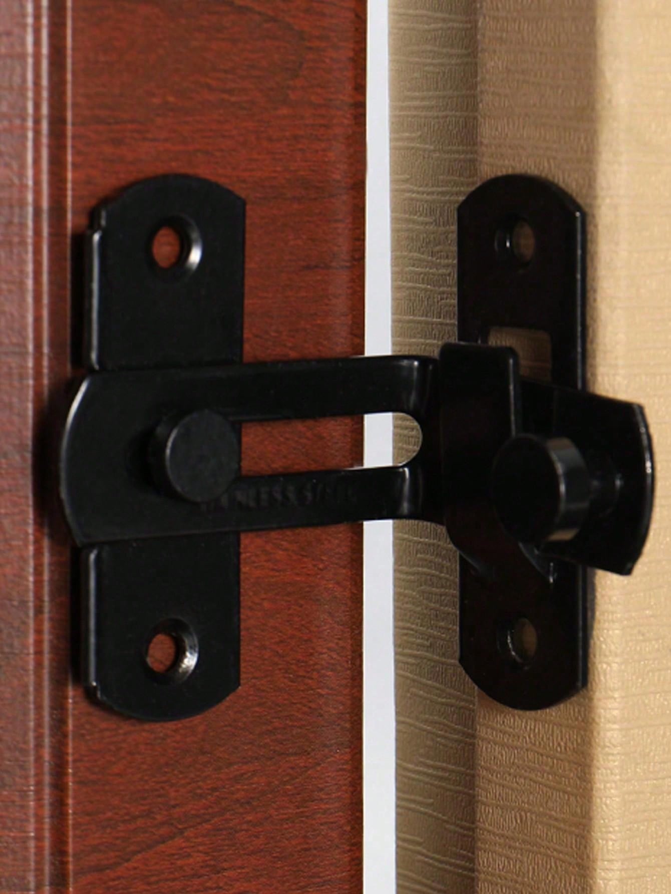 1pc Black Barn Door Latch Lock, 90 Degree Stainless Steel Door Latch ...