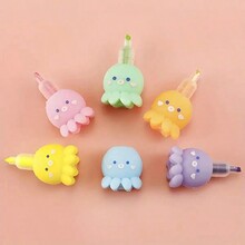 6pcs Octopus Shaped Fluorescent Pen, Cartoon Colored Eight-Armed Hand ...