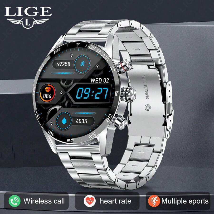 LIGE Reloj Lige Con Pantalla Hd Para Hombres, Reloj Inteligente Con Llamadas, Smartwatch, Nuevo ...