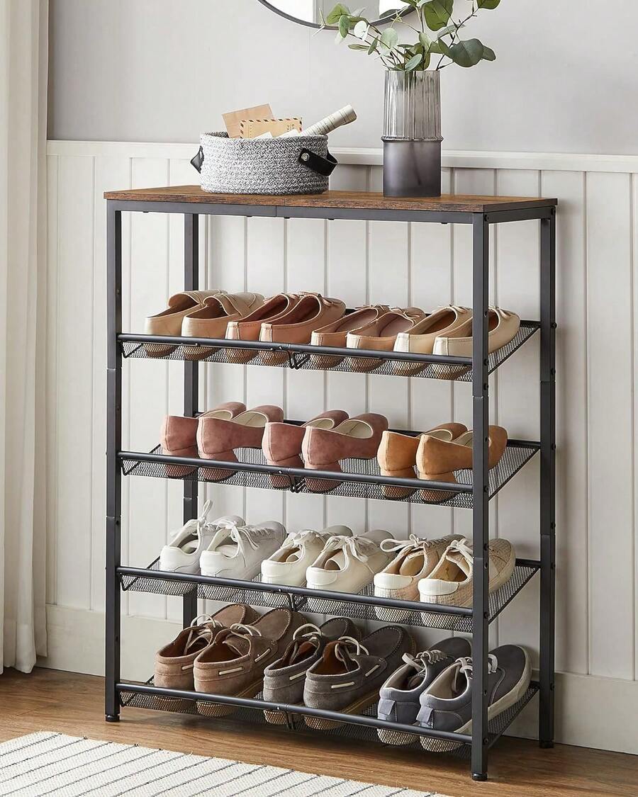 Shoe Rack for Entryway, 5 Tier Shoe Storage Shelves, 16-20 Pairs Shoe ...