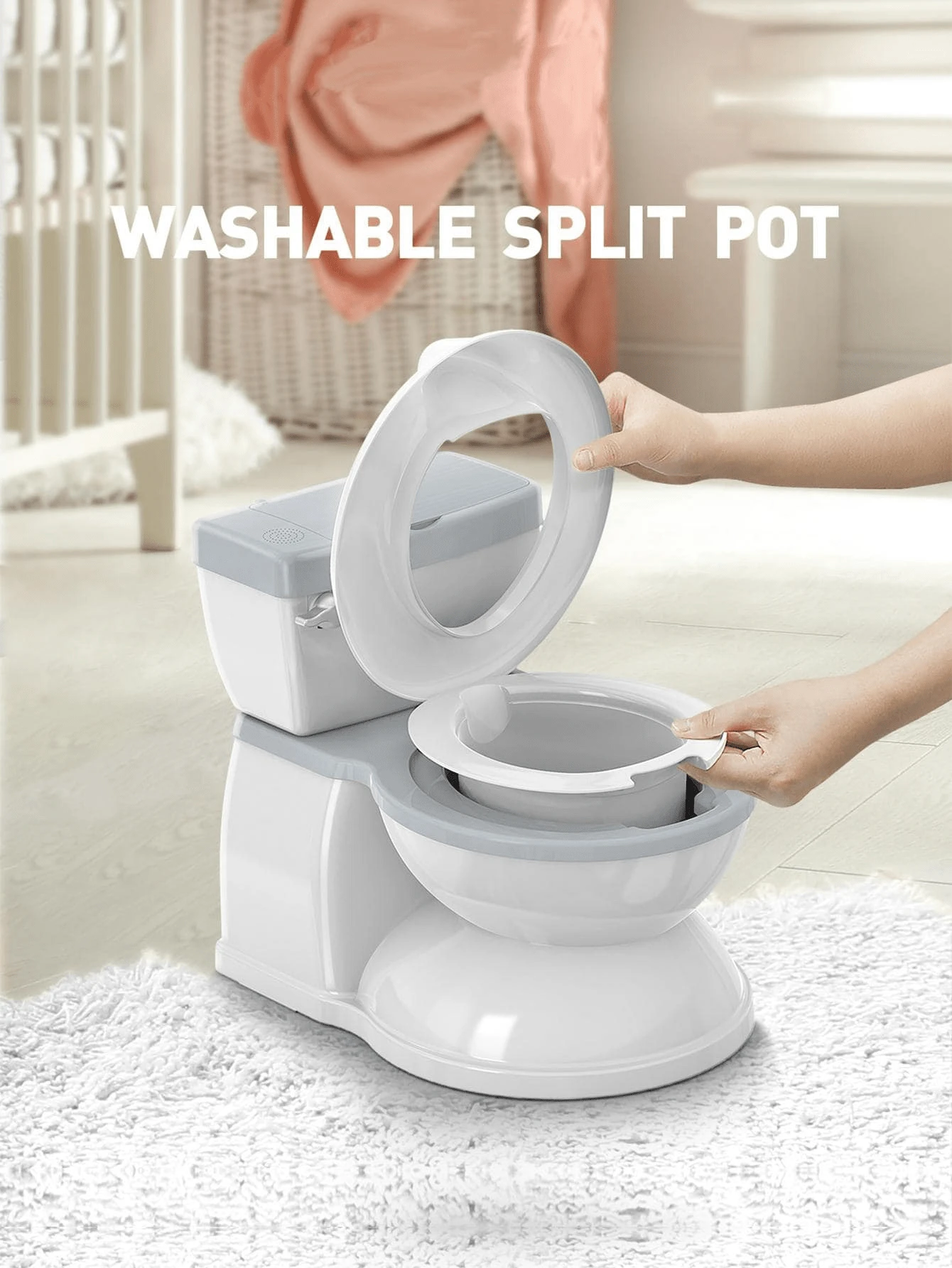 Baby potty training toilet and foldable toilet seat combo set with ...