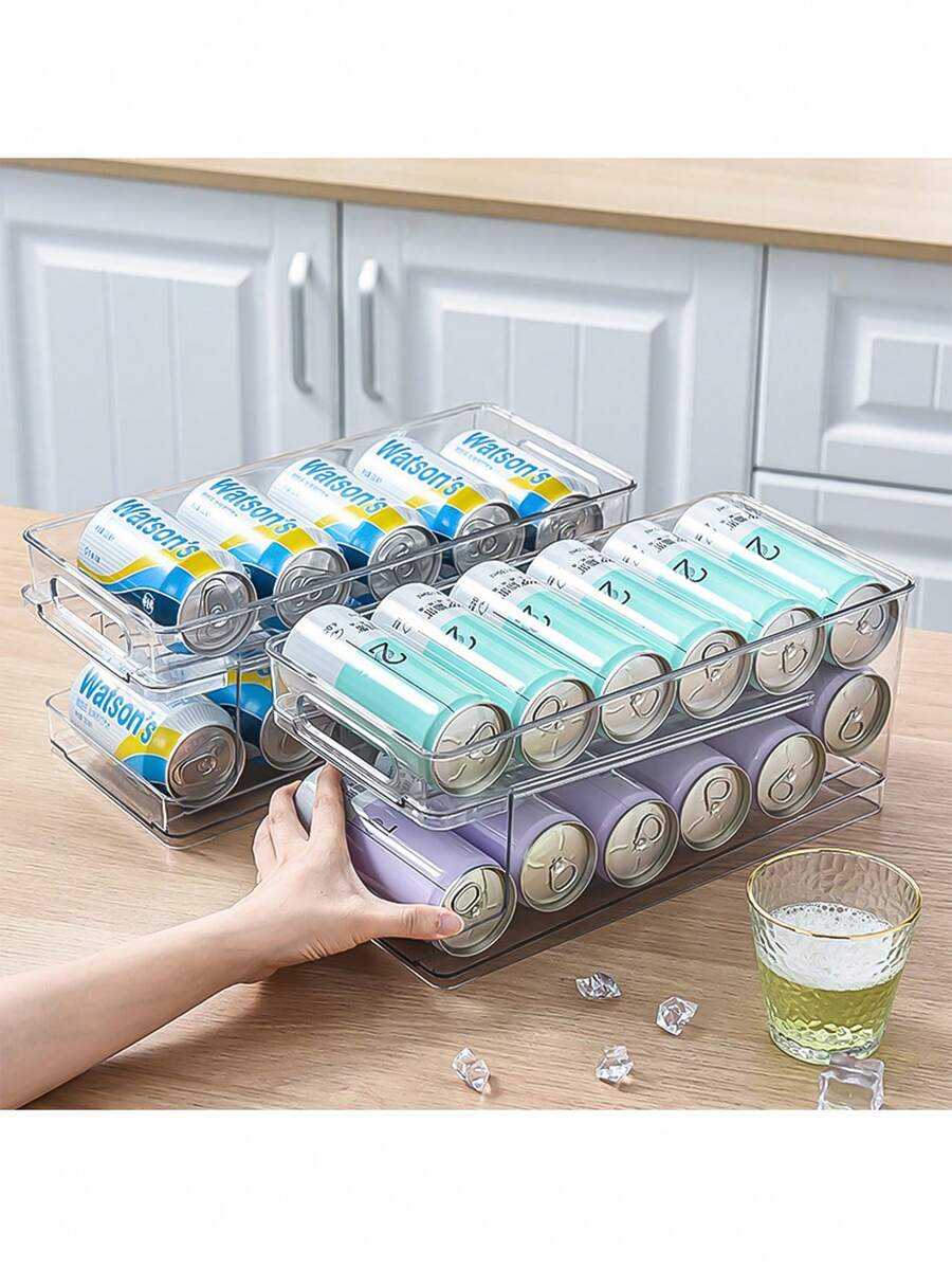 2 Packs 2-Tier Beverage Soda Can Storage Organizer Rolling Fridge ...