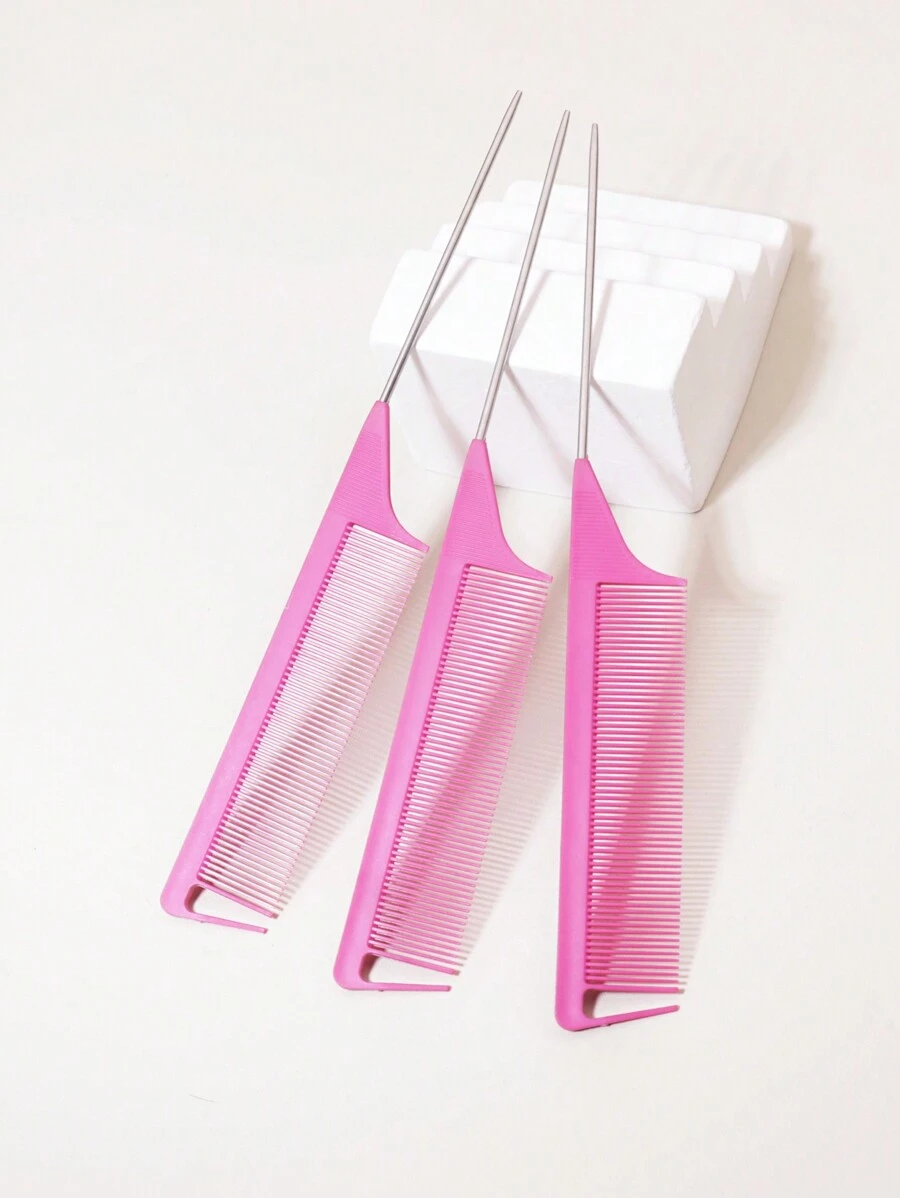3pcs/Set Stainless Steel Hair Comb With Fork, Pick And Fine Teeth For ...