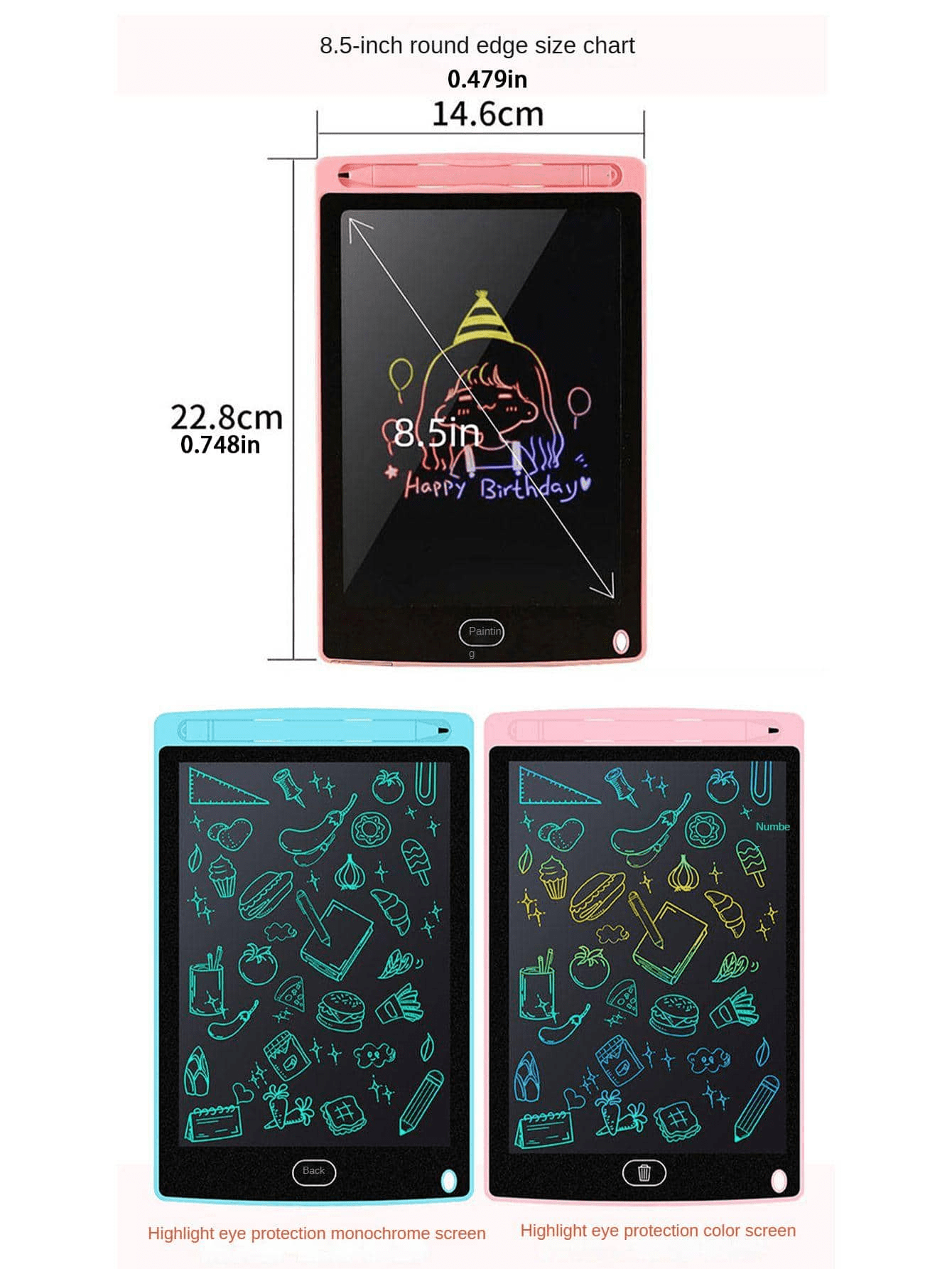 1pc Random Color Lcd Writing Tablet For Kids, 8.5'' Drawing Board For ...