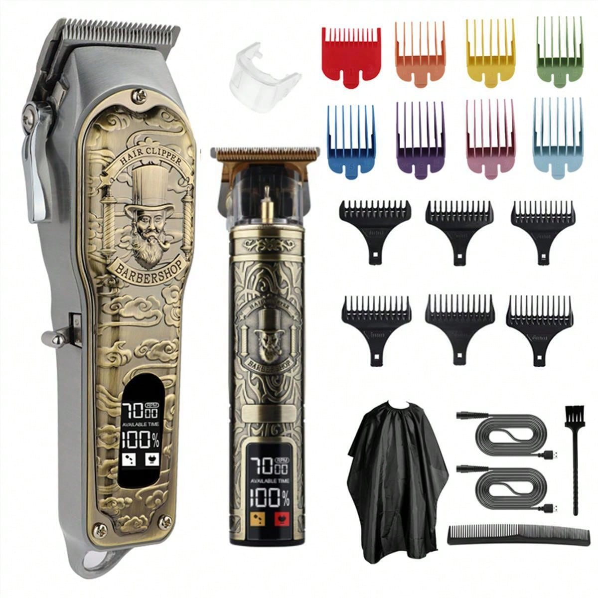 Professional Electric Hair Clipper with Digital Display and Bald Head ...