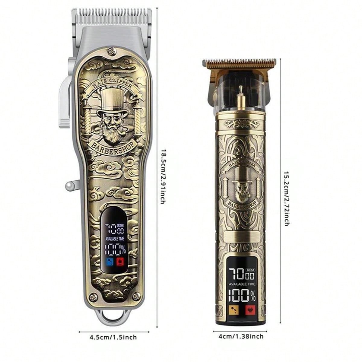 Professional Electric Hair Clipper with Digital Display and Bald Head ...