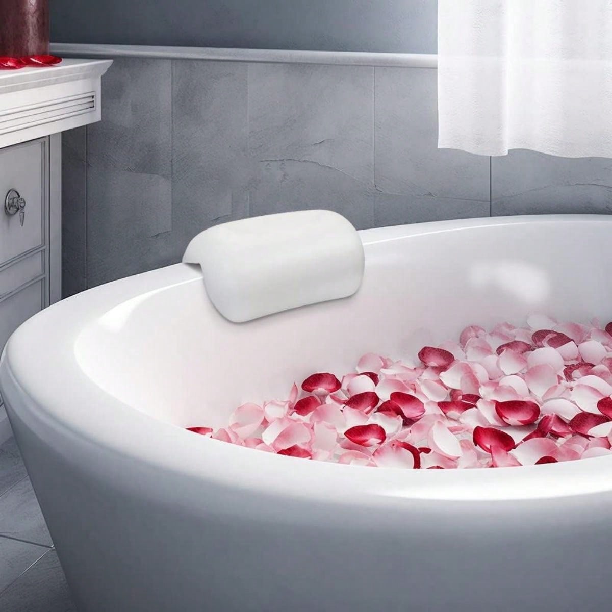 1pc Bathtub Pillow Spa Bath Mat With Neck, Shoulder And Back Support ...