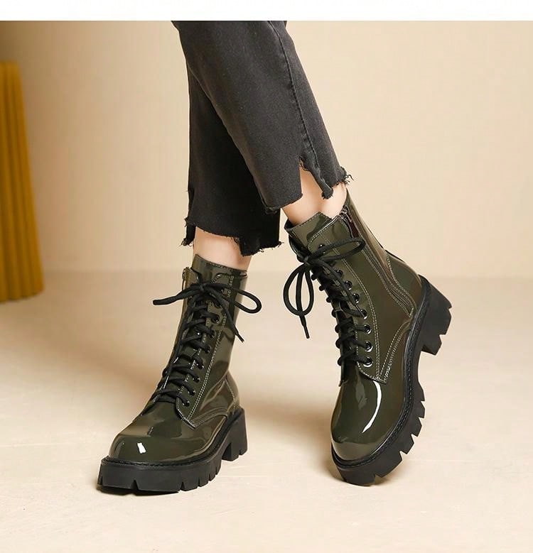 Bottes De Cheville À Semelle Épaisse Pour Femmes, Bottes De Moto De ...