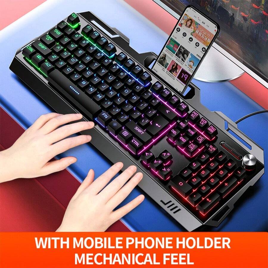 Yindiao V2 Wired Computer Keyboard, Usb Gaming Typing Office Keyboard ...