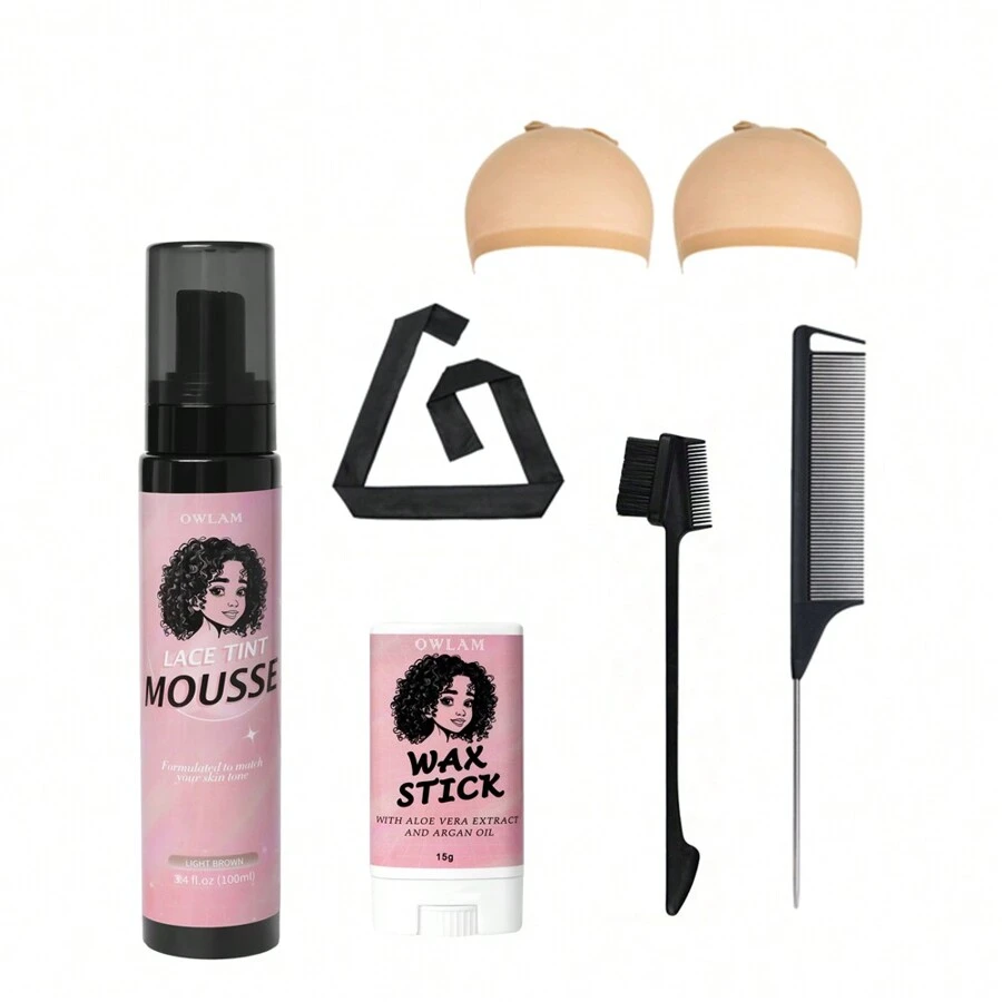 Juego de herramientas para pelucas de 7 piezas, espuma de mouse de 3,4 ...