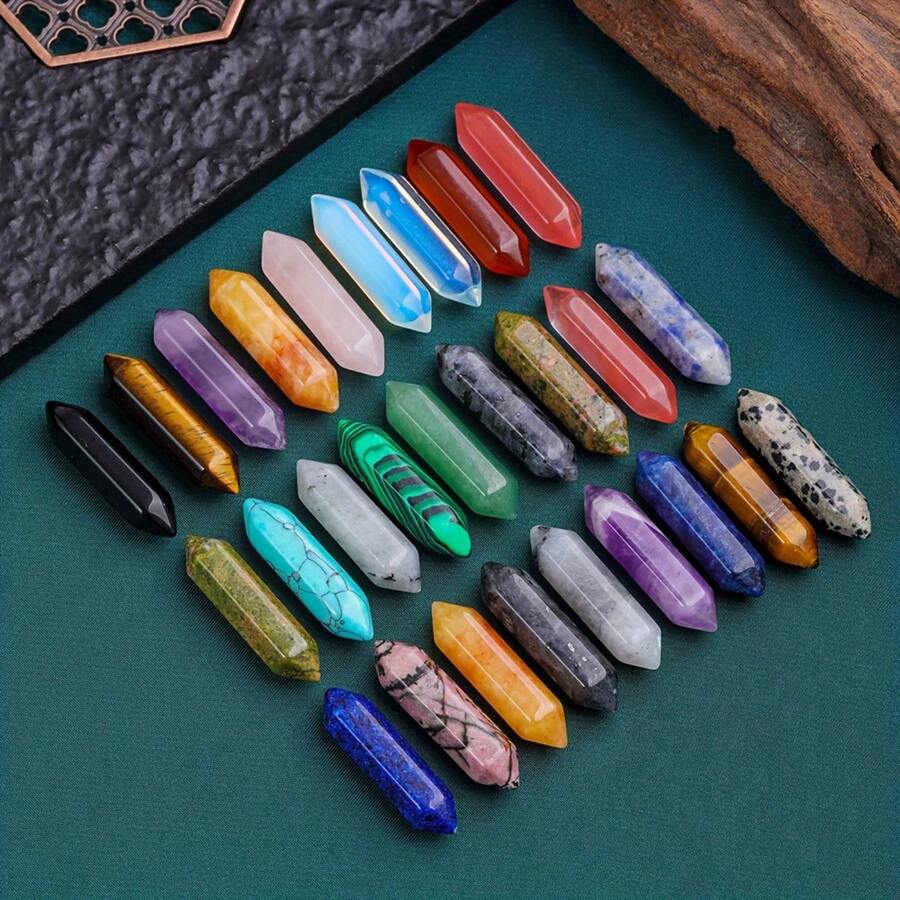 Xiacheng 5pcs/10pcs/20pcs Healing Crystal Gemstone Set, 7 Chakras ...